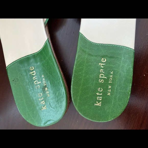 kate spade | Shoes | Kate Spade Green Slides Sandals Sz 6 2 Guc | Poshmark